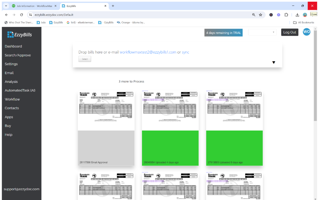 EzzyBills Integration | WorkflowMax
